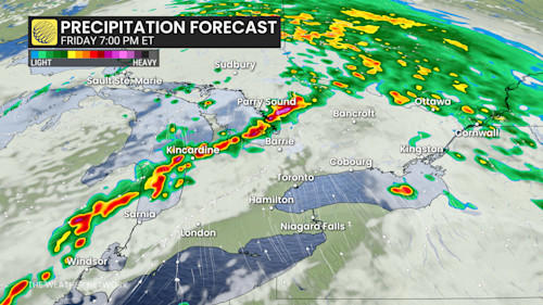 Severe storms pushing into southern Ontario on Friday evening