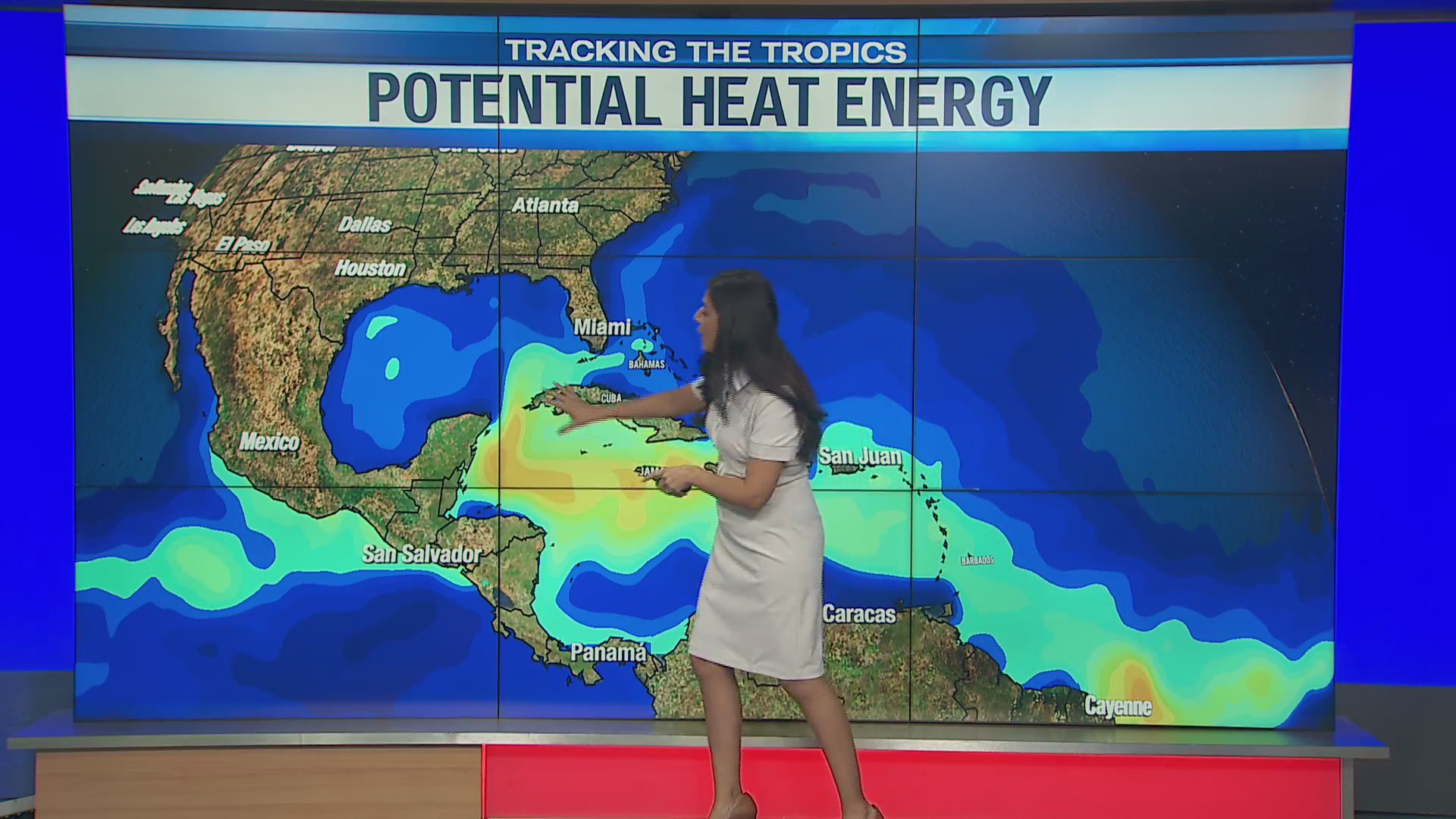 Tropics, sea temps and heat energy potential for July 27