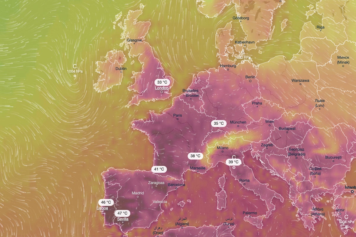 Extreme heatwave hits Europe as temperatures set to soar above 40C in ...