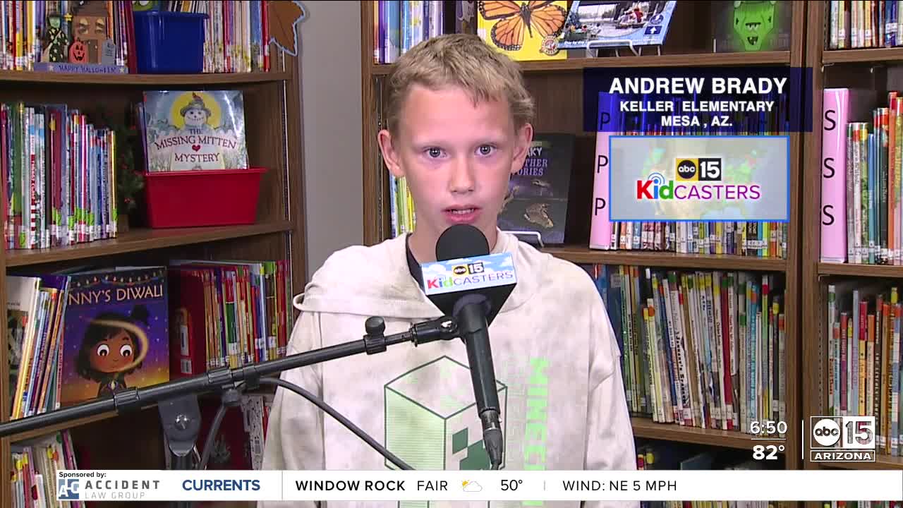 Kidcaster Andrew gives your Friday morning forecast from Keller Elementary School