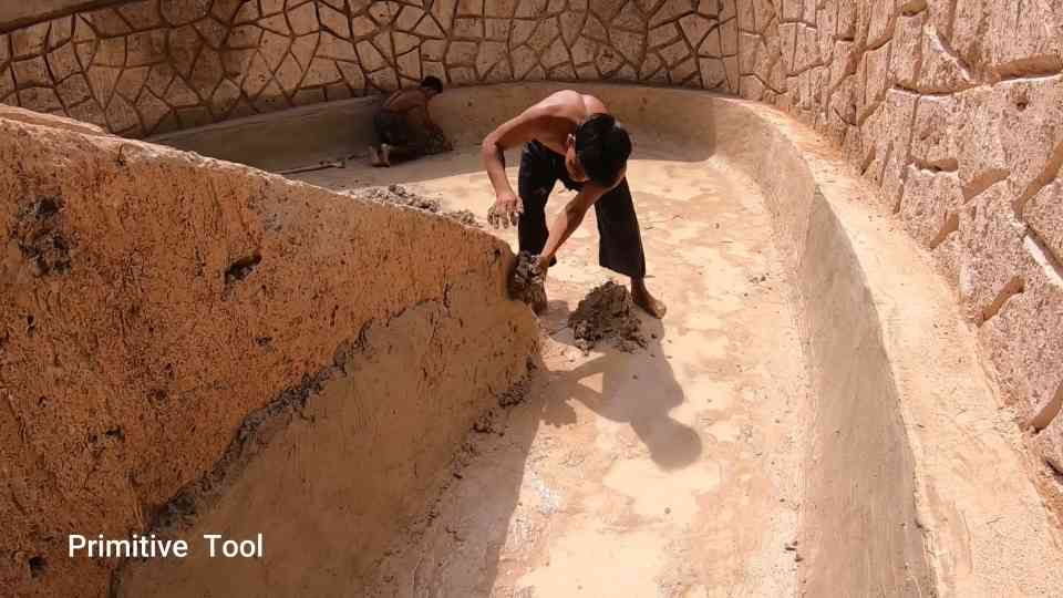 Building an Underground Pool: Primitive Tools, Epic Results!