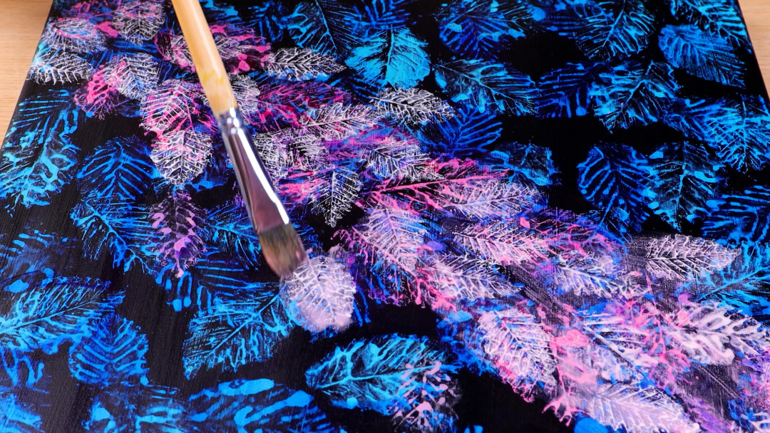 Leaf Print Techniques in DIY Acrylic Painting