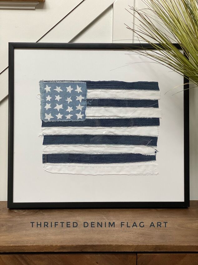 Thrifted Denim Flag Art
