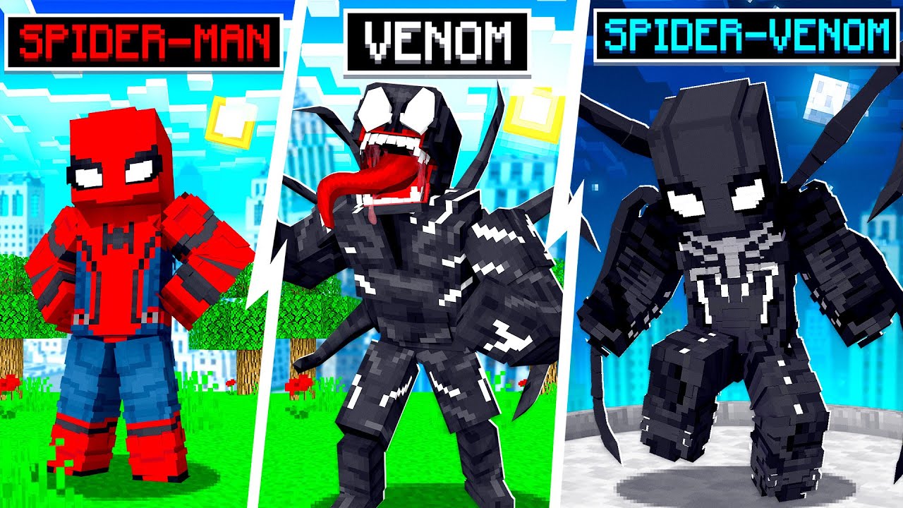 Evolving Spider Man Into God Venom In Minecraft!