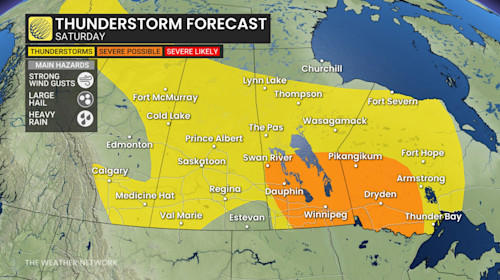 Severe storms, supercells build on the Prairies on Friday