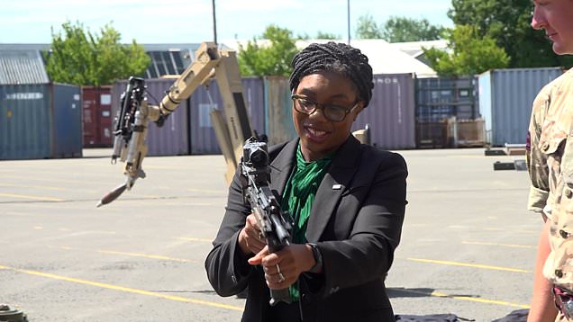 Kemi Badenoch tests military technology as she visits Carver Barracks ...