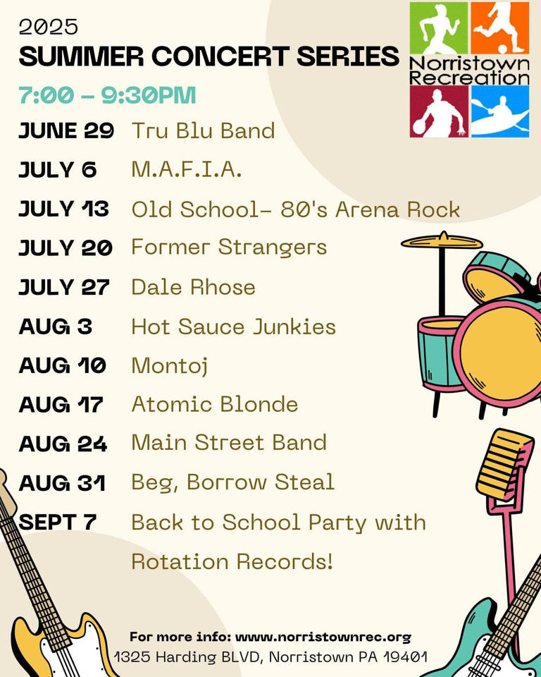 Norristown's Free Summer Concert Series Begins Sunday