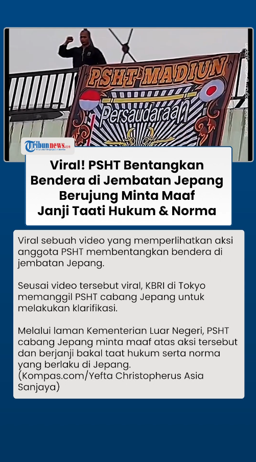 Viral Video PSHT Bentangkan Bendera di Jembatan Jepang, Kini Minta Maaf ...
