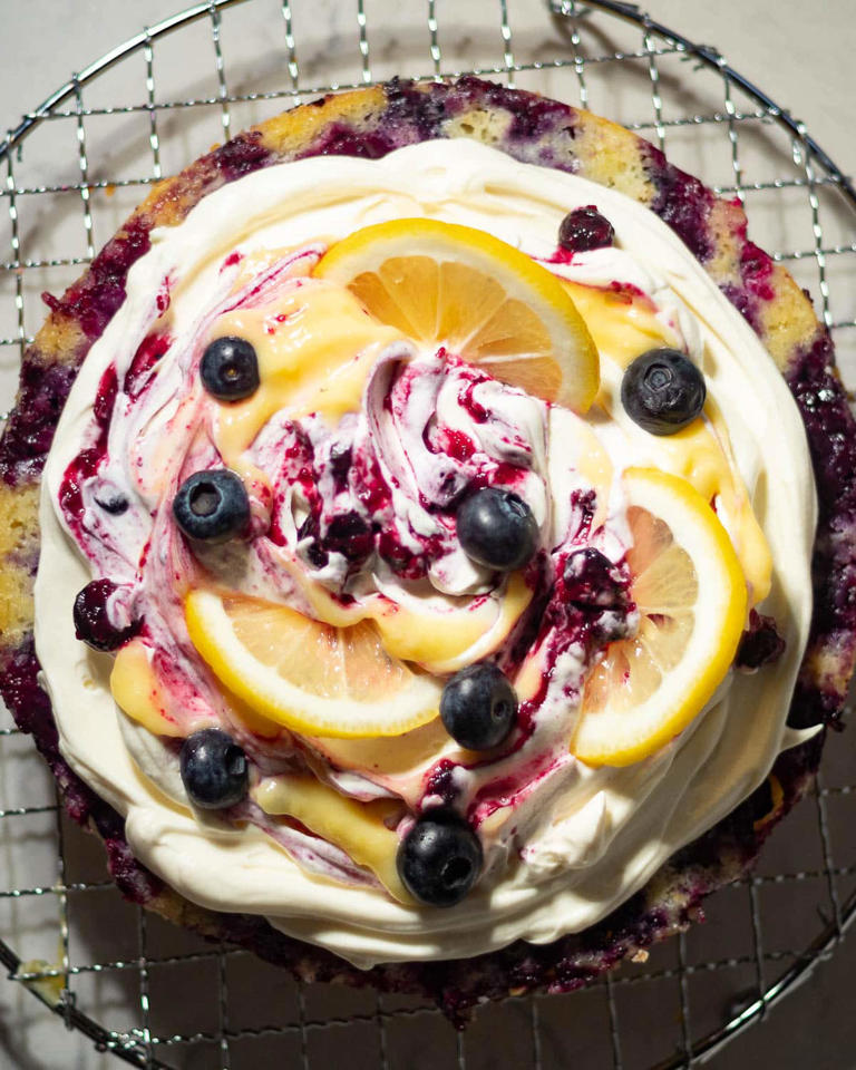 Lemon Blueberry Mascarpone Cake