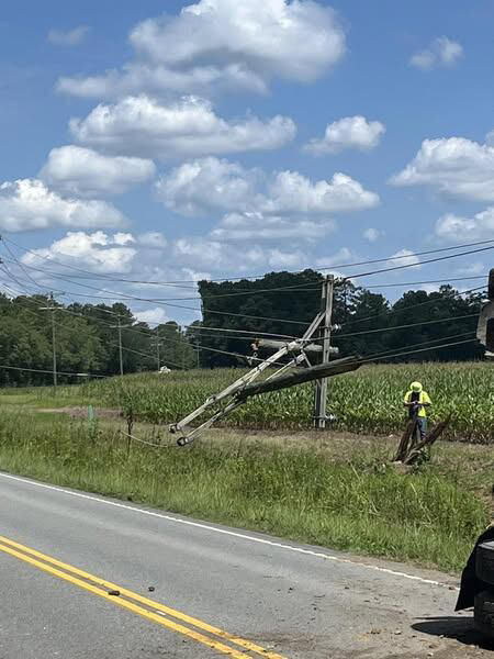 Crews respond to an outage following a vehicle accident in Berkeley County