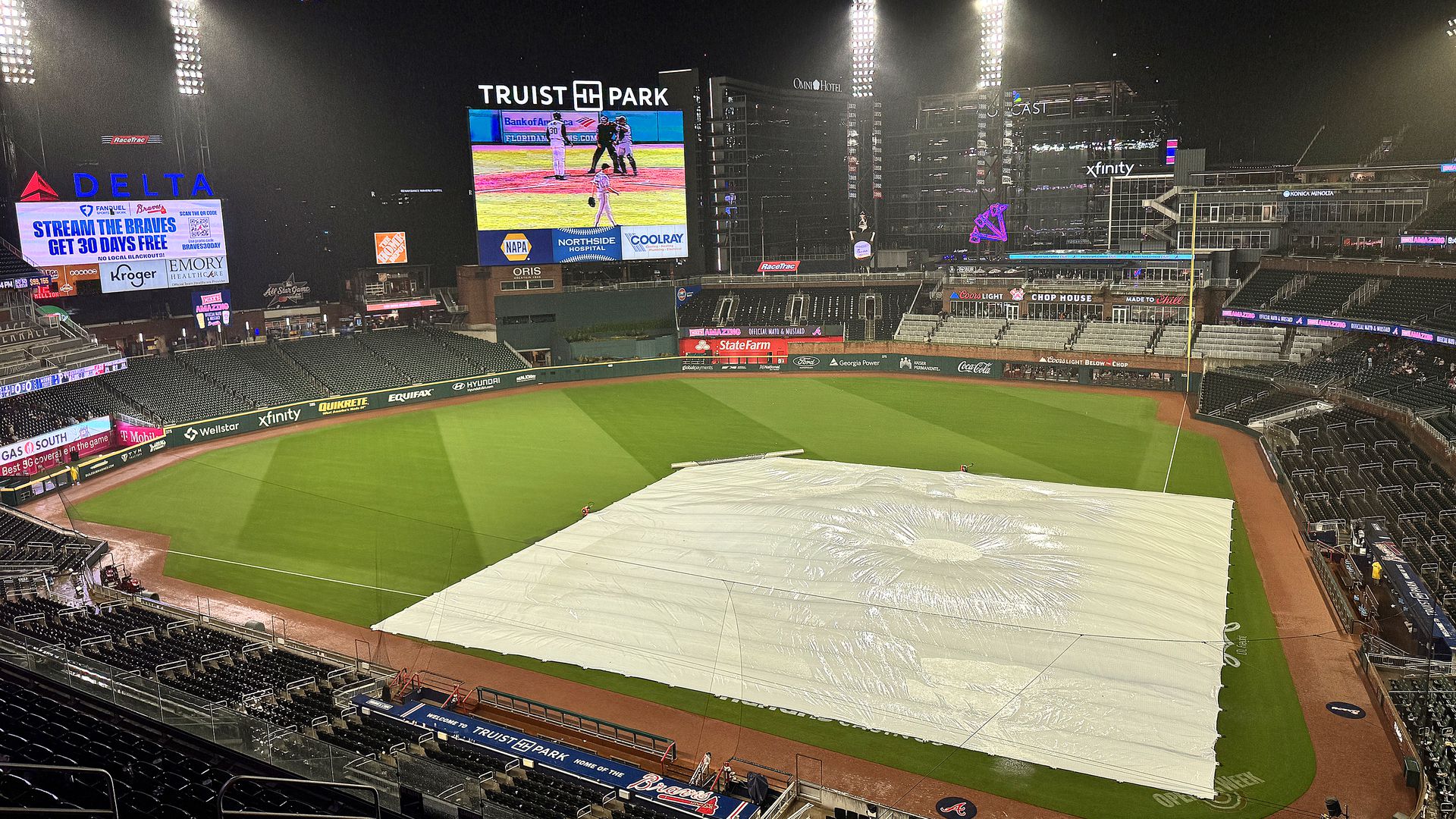 Braves vs. Phillies rain delay updates