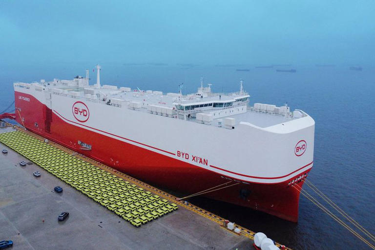 Chinese firm BYD launches 16-storey ship with 9,000 cars to boost ...