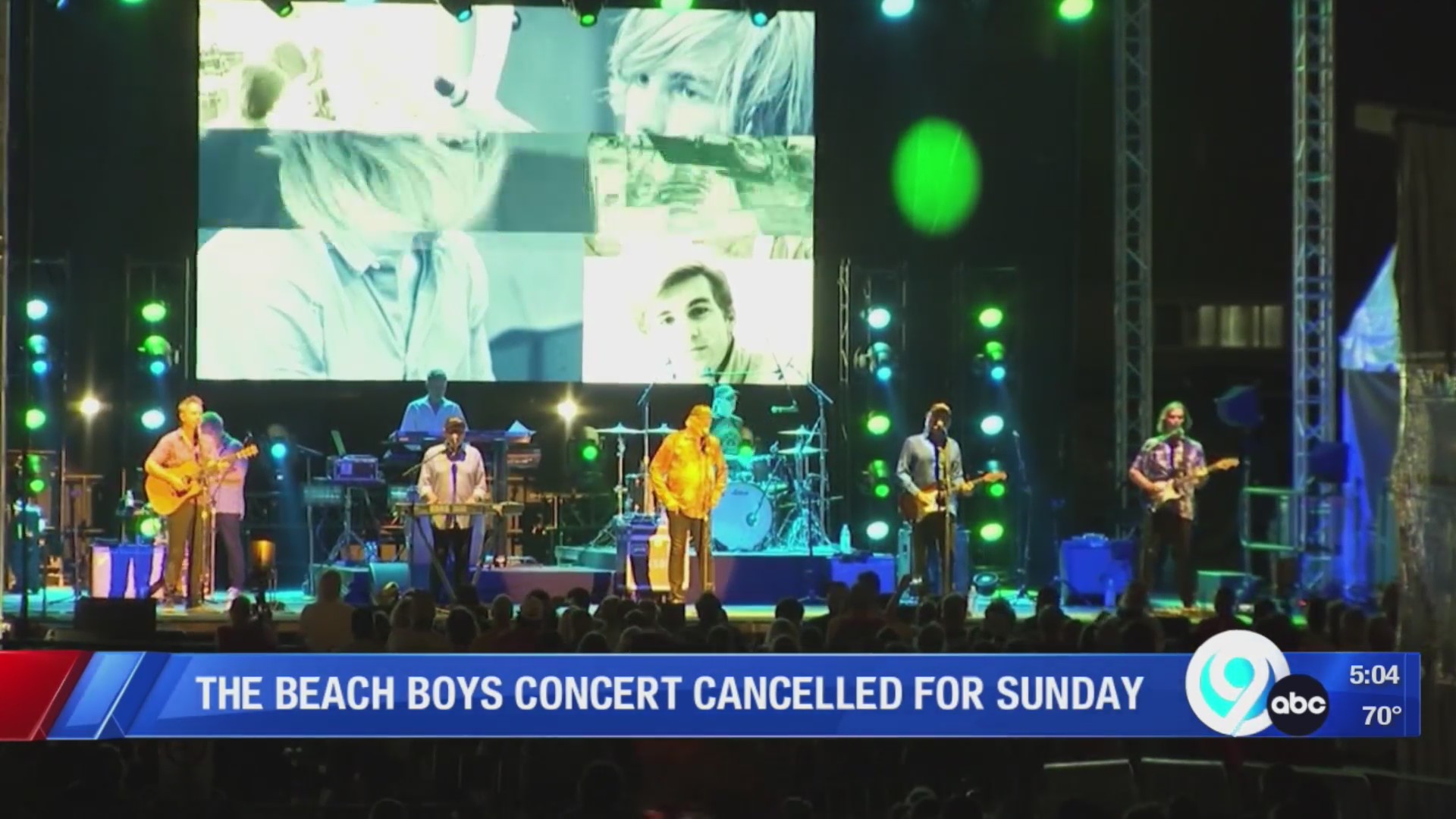 The Beach Boys concert has been cancelled for Sunday