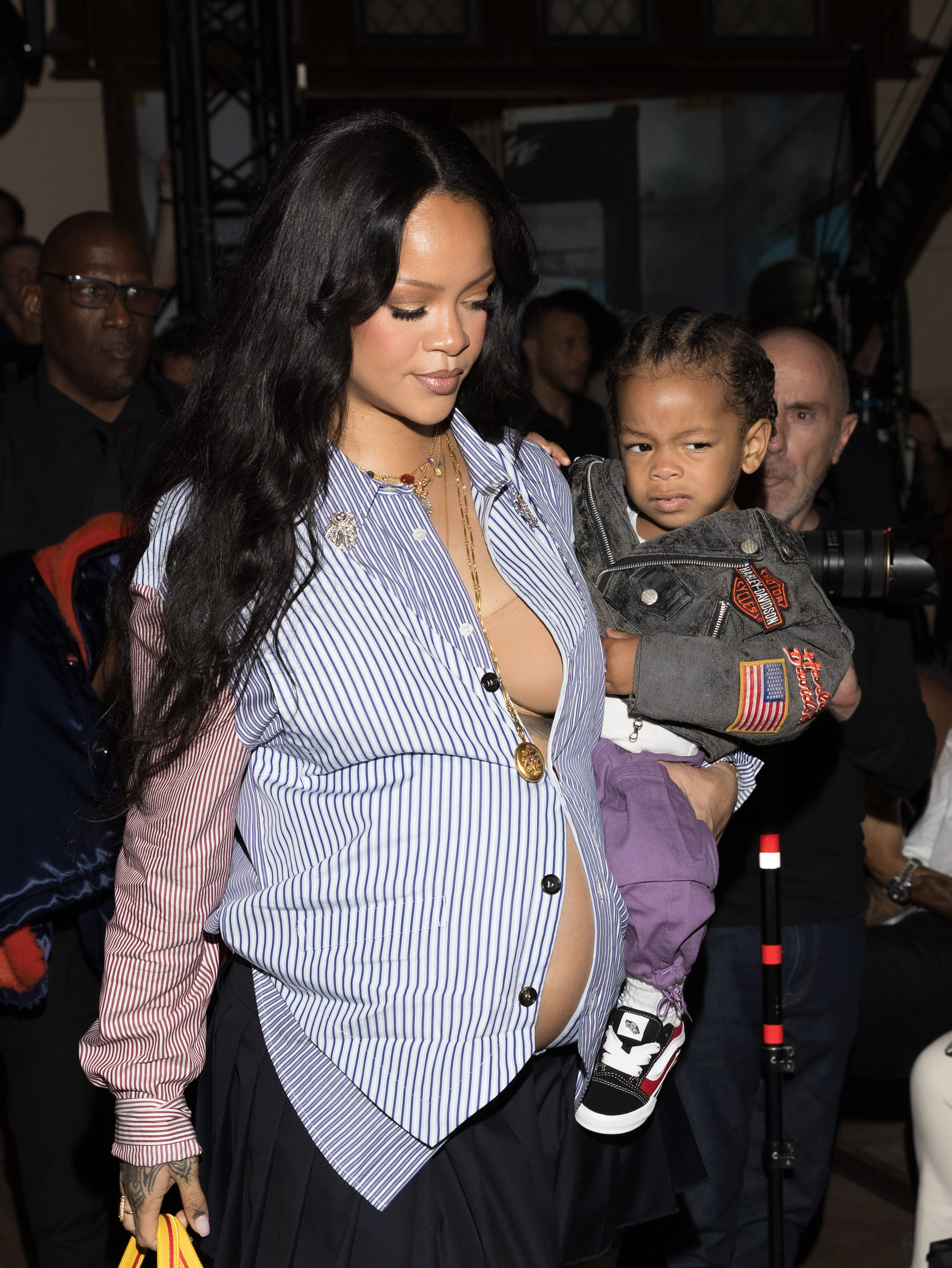Rihanna and son Riot support A$AP Rocky at rapper’s runway show during ...