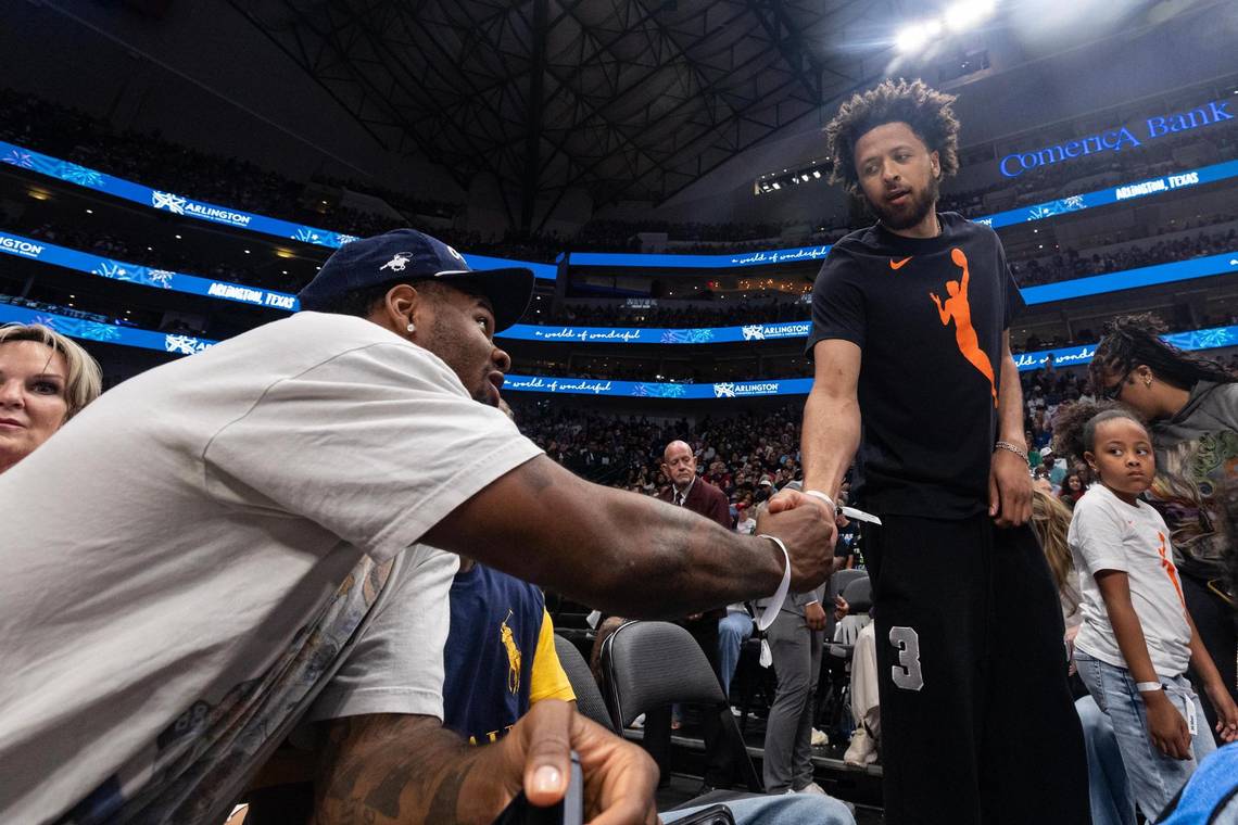 Dallas Mavs' Kyrie Irving and Dallas Cowboy Micah Parsons attend Wings ...