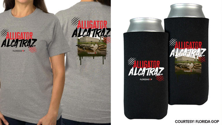 ‘Alligator Alcatraz’ merchandise for sale by Florida Republicans