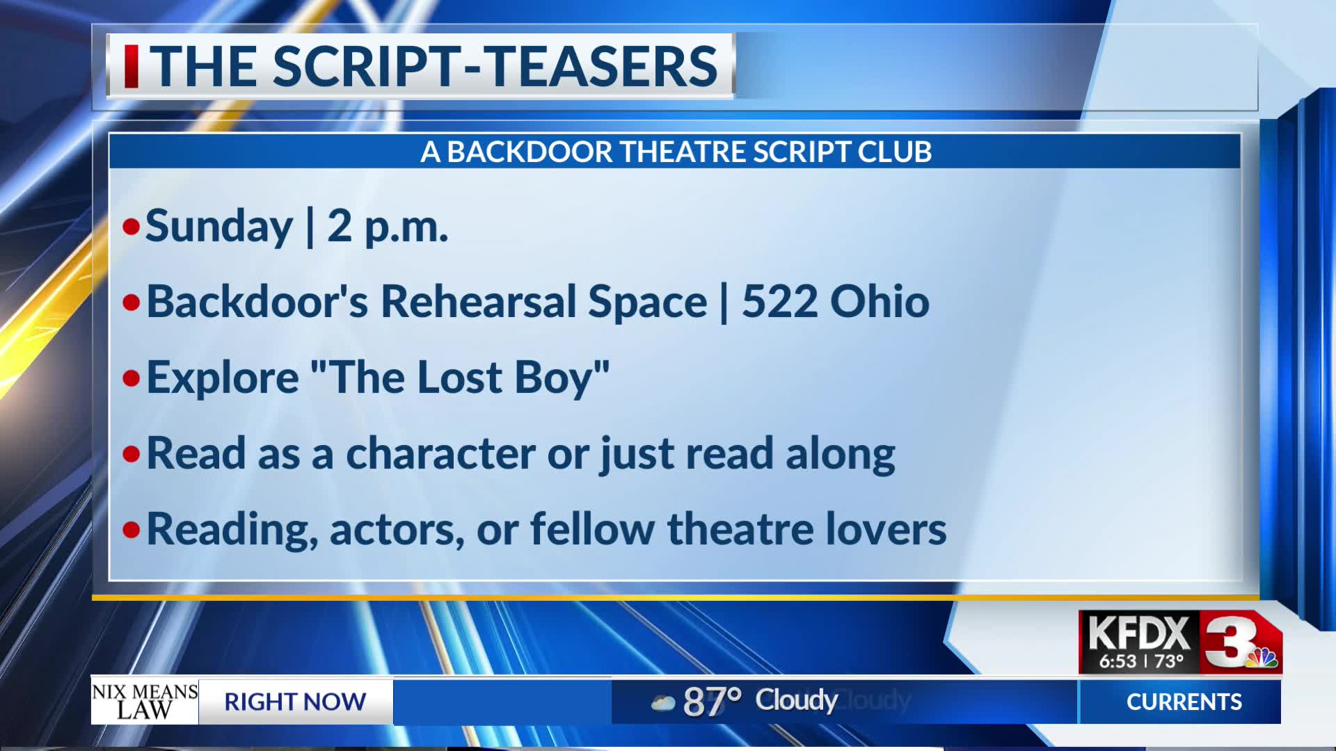 The Script Teasers at Backdoor Theater Script Club