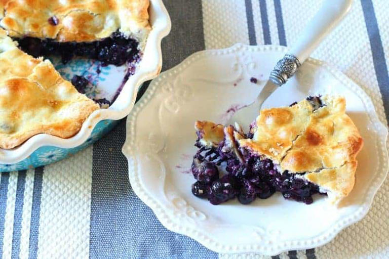 Easy blueberry pie filling recipe with store bought crust