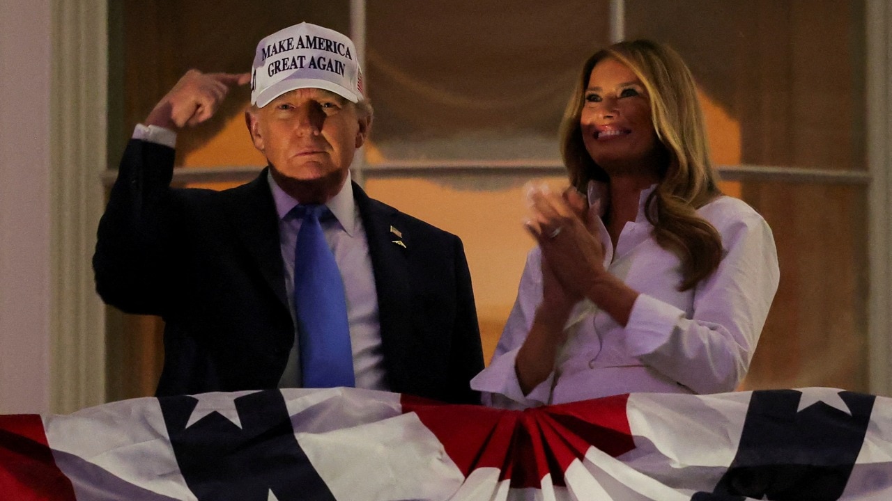 Watch: Trump, Melania dance at rally launching US Independence Day ...