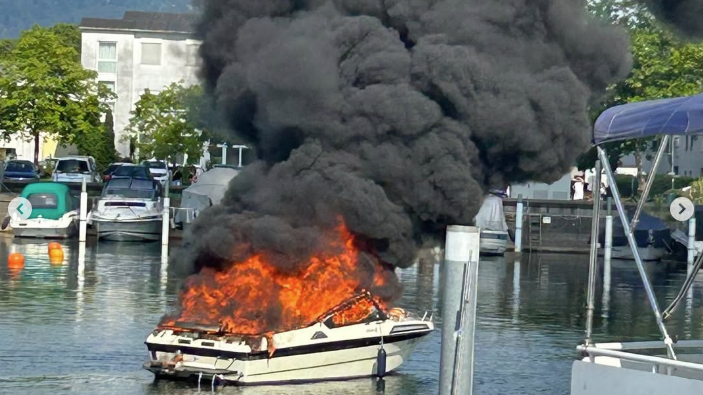 Explosion – Boot geht am Bodensee in Flammen auf