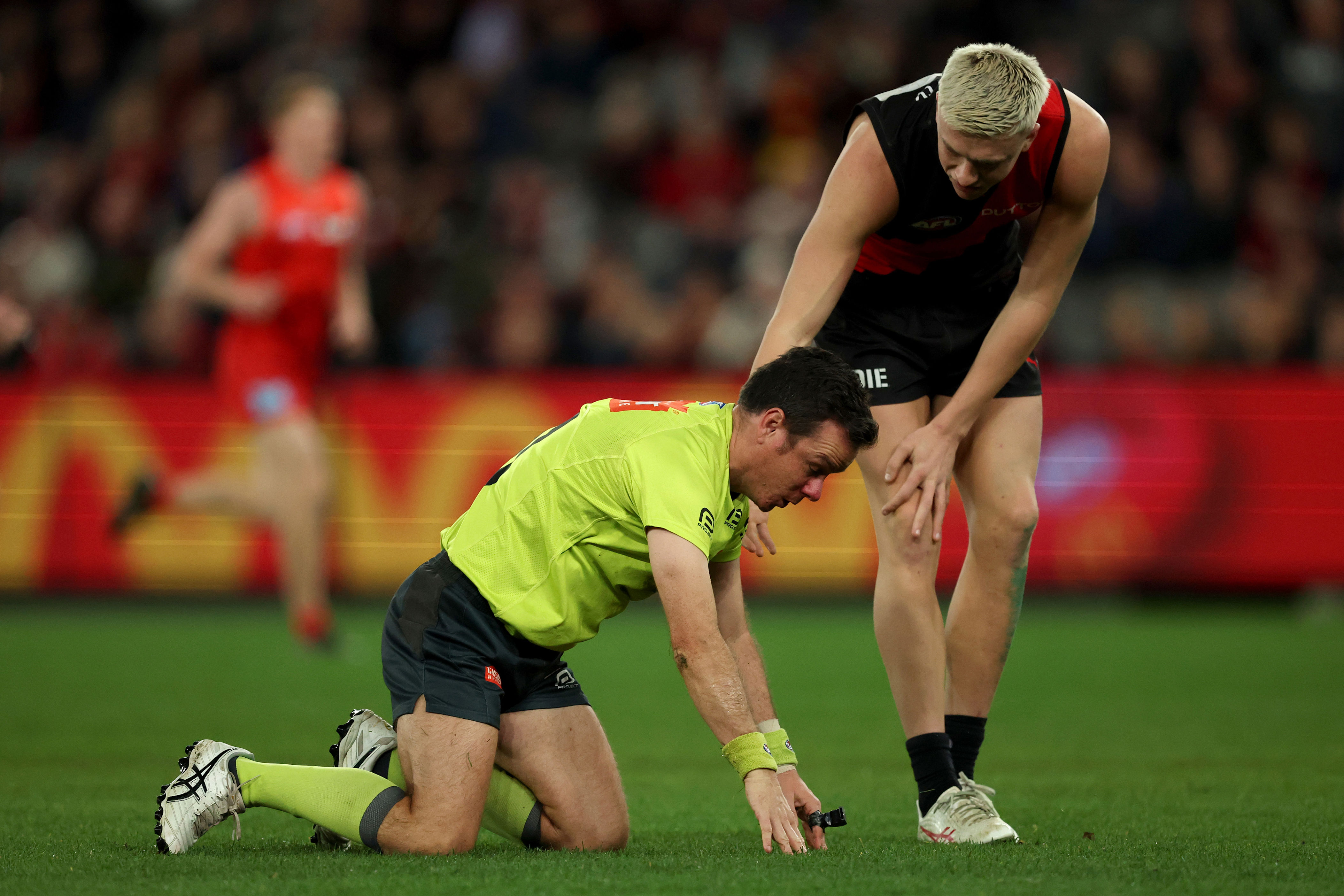 'They refuse': Fury as Bomber hurt from umpire collision
