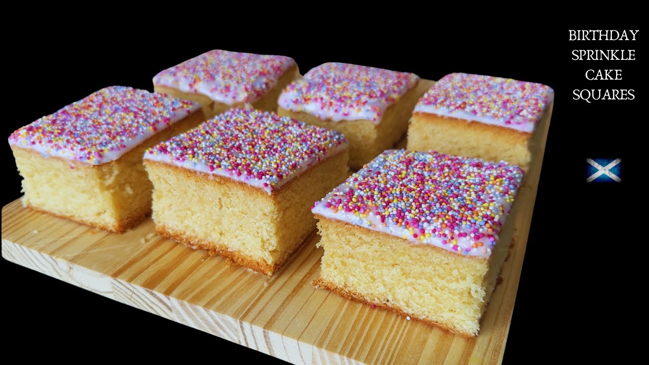 Birthday Cake Sprinkle Squares | Easy Party Cake Recipe | Fun Traybake Idea