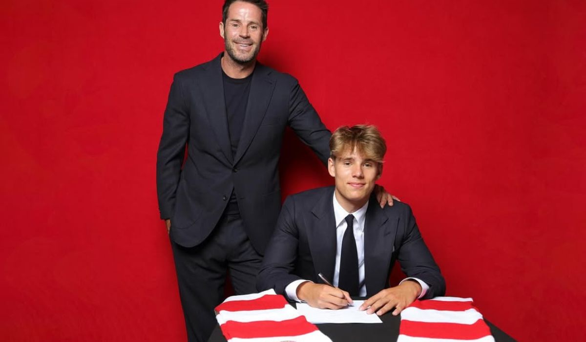 Exciting times as Louise Redknapp's son Beau follows in dad Jamie's ...