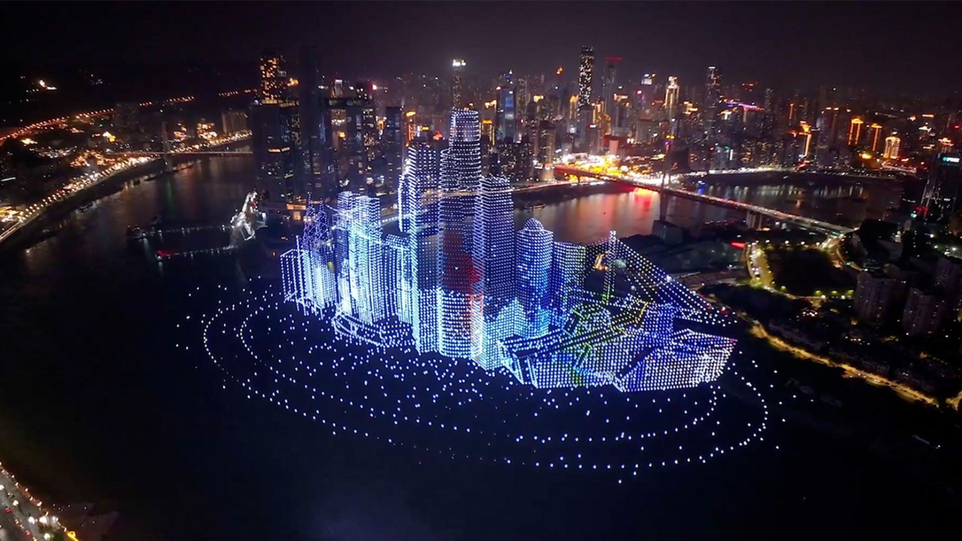 Largest drone show lights up sky in Shenzhen, China