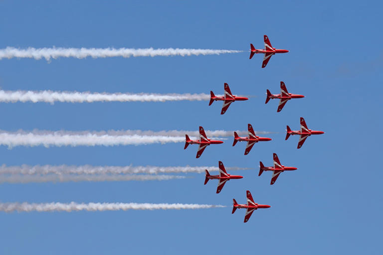 Red Arrows flight path this weekend ahead of Formula 1