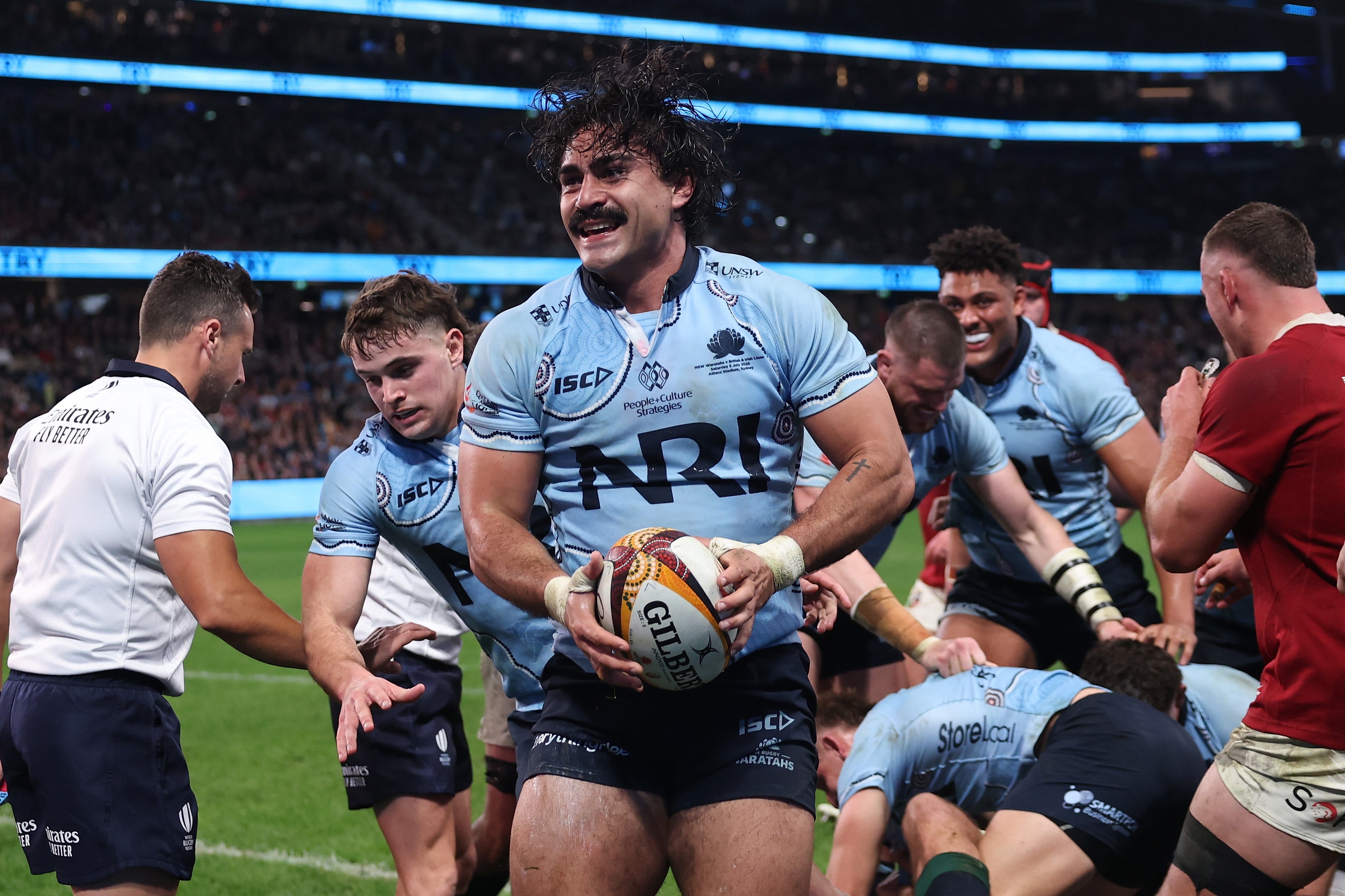 Error-strewn British and Irish Lions labour to victory over Waratahs