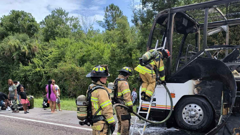 Bus catches fire in Volusia County, causing 55 to be evacuated: Officials
