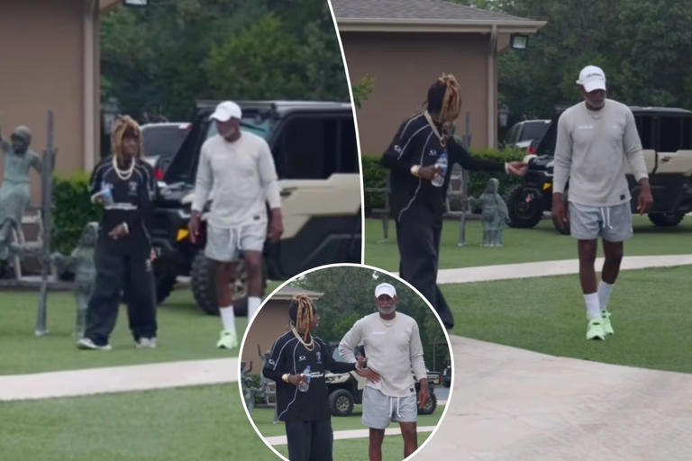 Deion Sanders makes rare appearance alongside Lil Wayne while battling ...