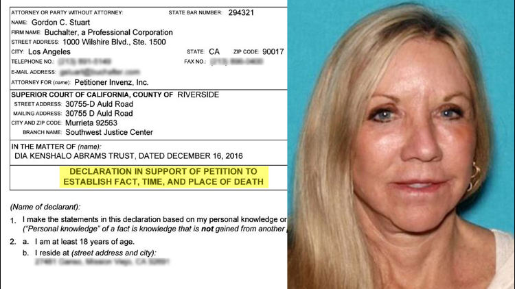 Petition seeks court order declaring missing woman Dia Abrams deceased