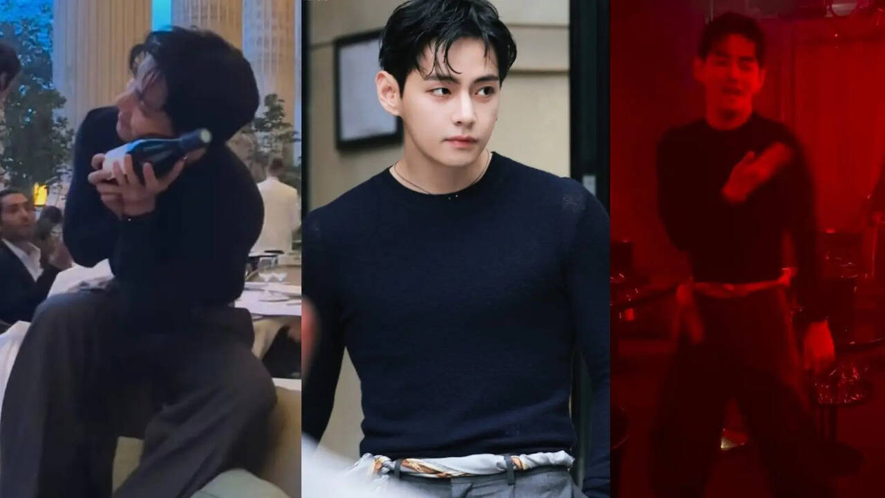 BTS V Turns Heads In Paris With Face Card, Adorable Wine Poses, Dance ...