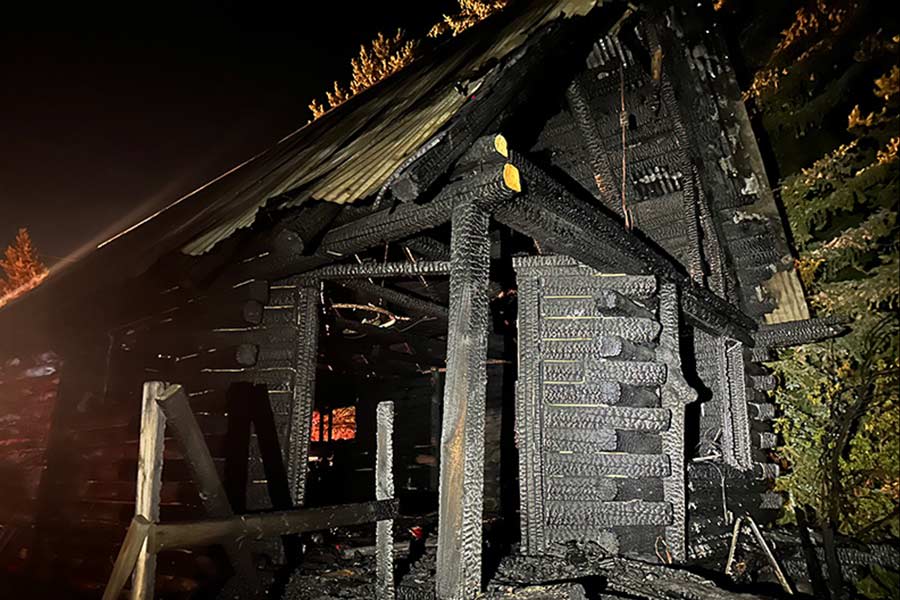Man hospitalized with third degree burns following cabin fire near Ashton