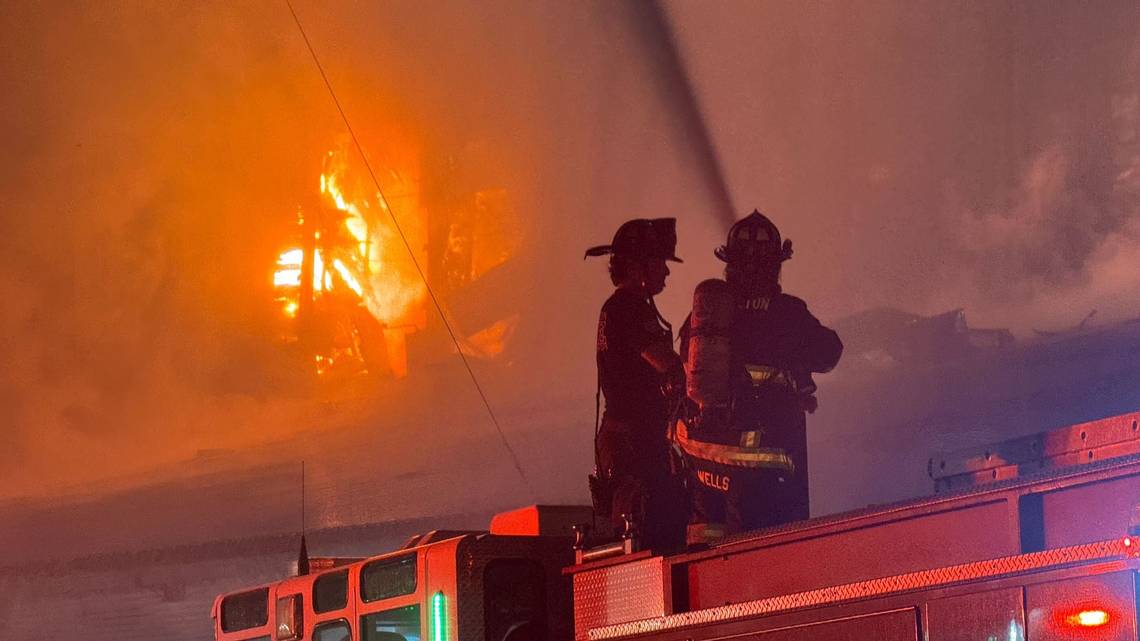 See dramatic photos, video of fire at historic Templeton Feed & Grain