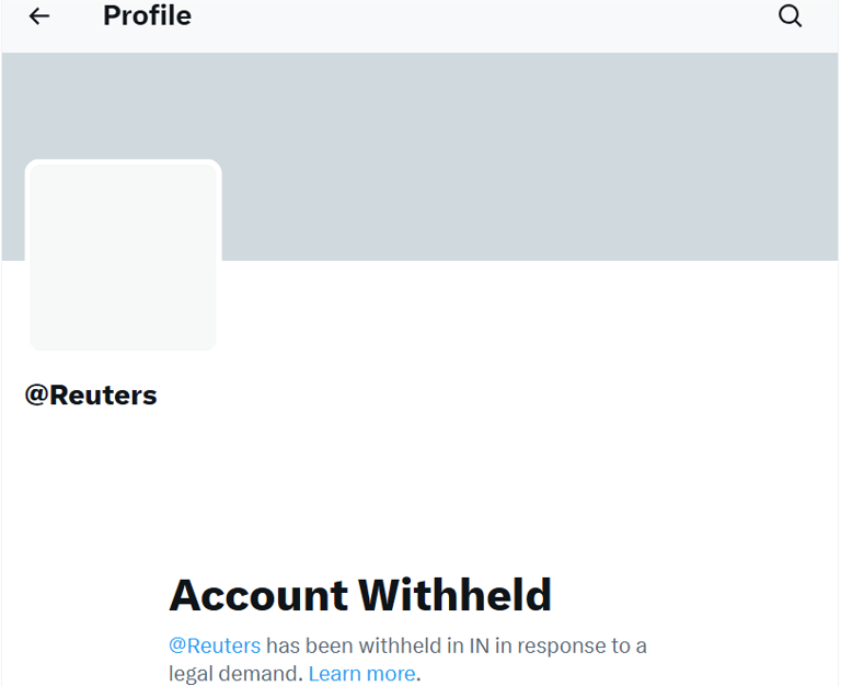 'Account withheld': Reuters X handle blocked in India over 'legal ...