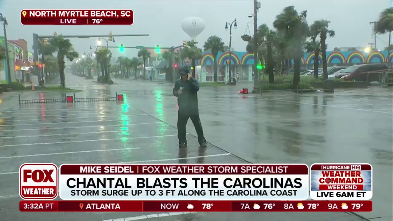 Tropical Storm Chantal blasts Carolinas with strong wind, flooding rain