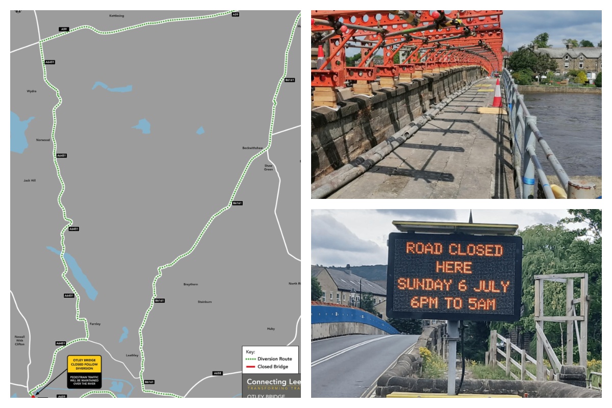 Otley Bridge: Motorists hit with 24.3-mile diversions tonight as crane ...