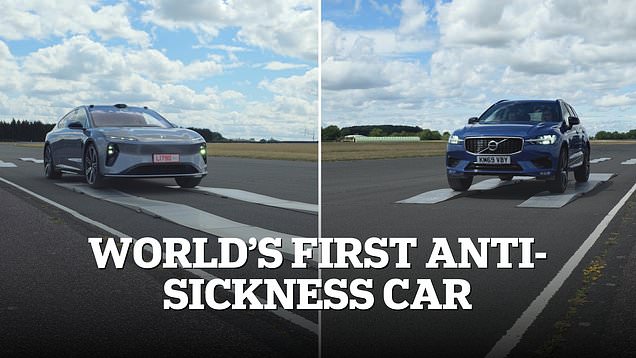 Daily Mail reporter test-drives the world's first anti-sickness car