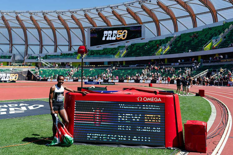 Kenya's Faith Kipyegon breaks 1500m world record for the third time