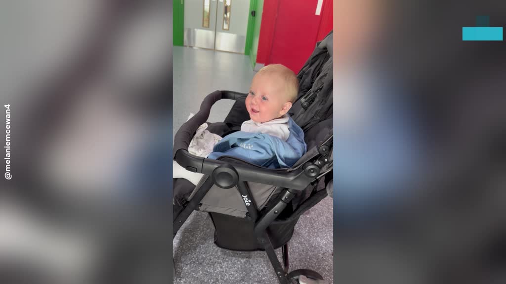 Baby's Contagious Laughter At Airport Luggage Chaos