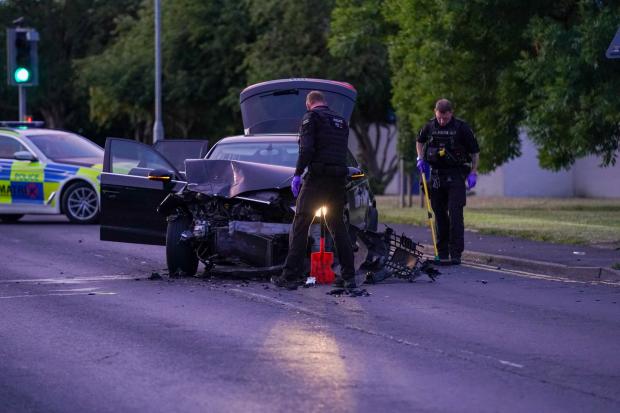 Two men arrested after crash as police seize suspected class A drugs