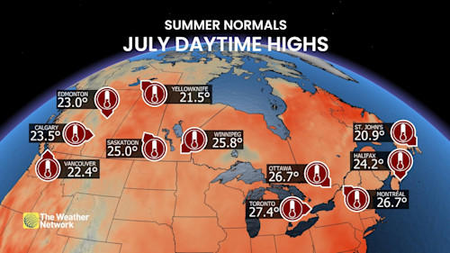 A normal July brings Canada drought, downpours, and dizzying heat