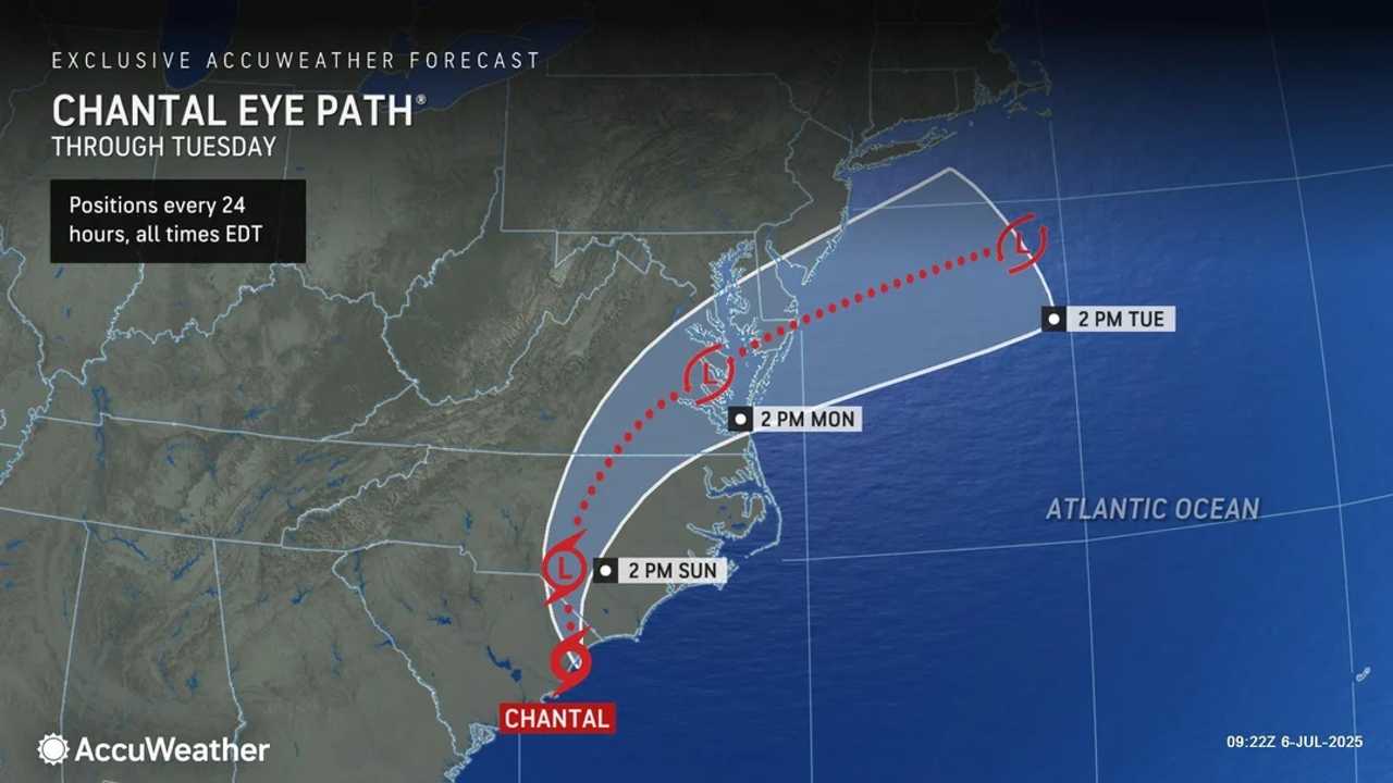 Tropical Storm Chantal Makes Landfall, Now Tracking North With Strong ...