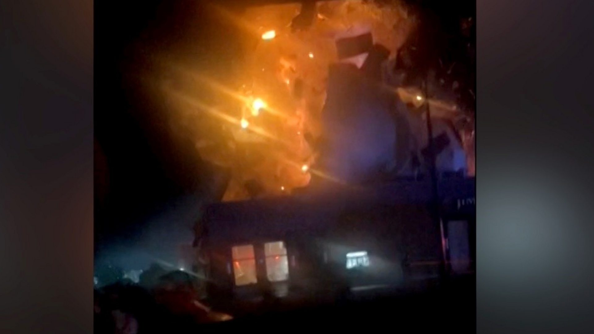 Domino's restaurant explodes after car crashes into building