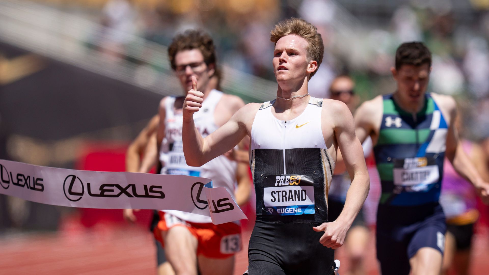 Ethan Strand wins in his professional race debut