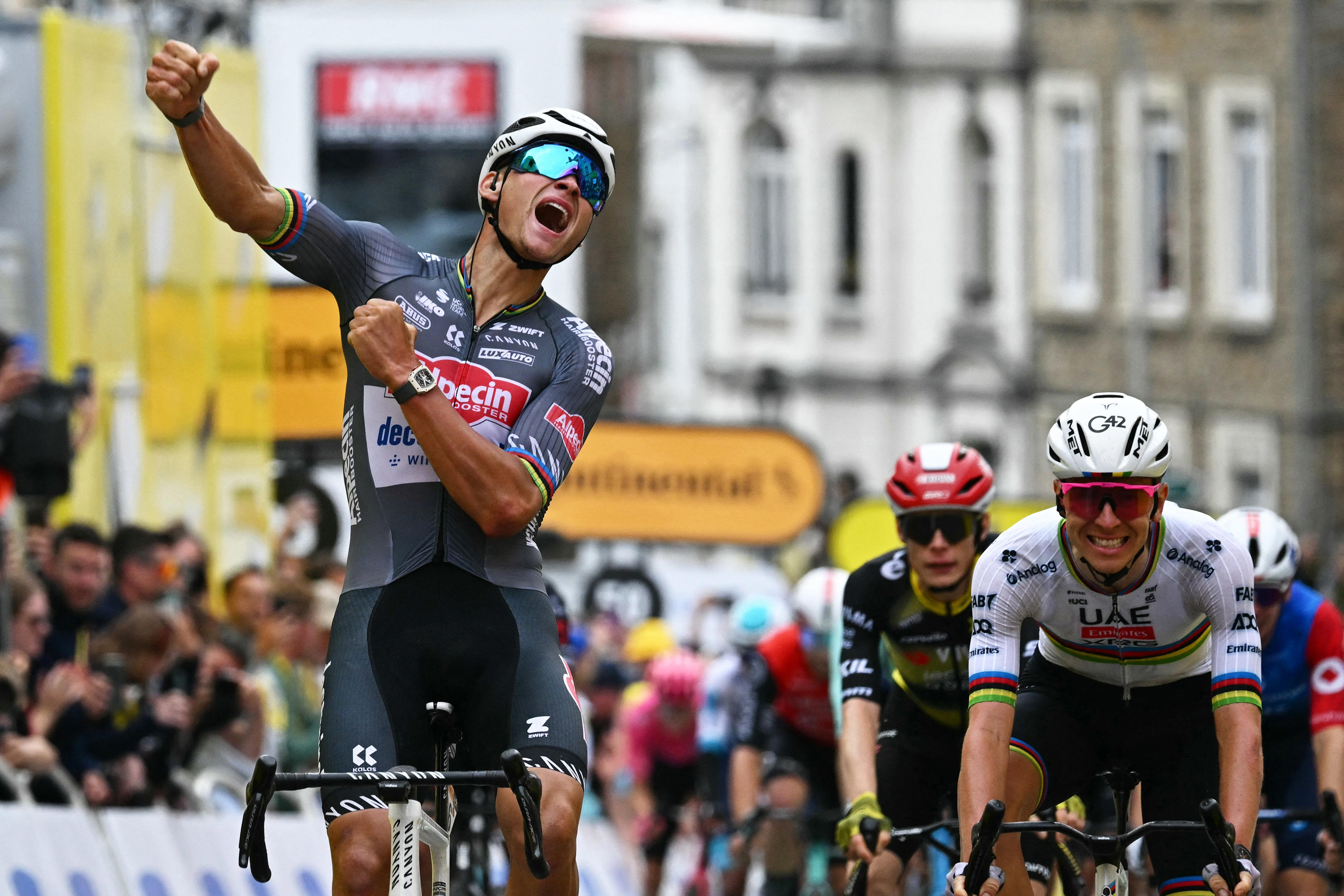 Mathieu van der Poel claims Tour de France lead after Stage 2 win