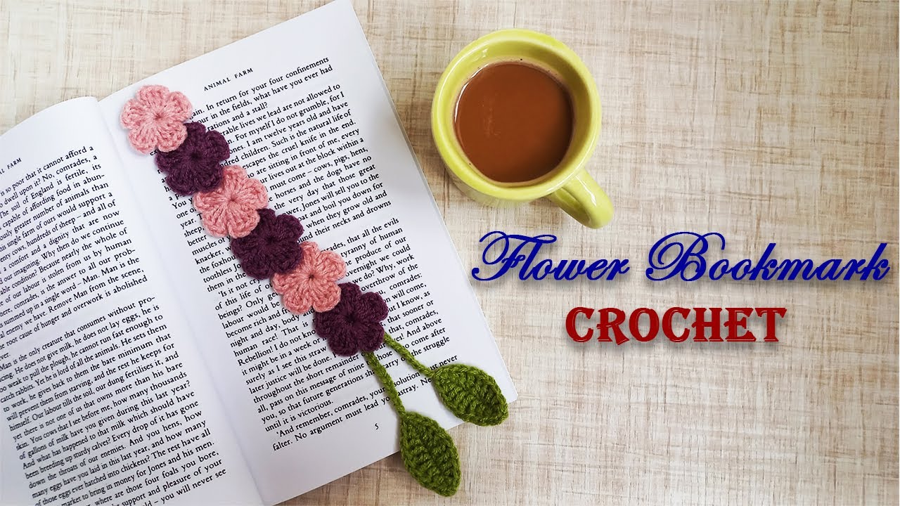 Easy Crochet Flower Bookmark | Flower Bookmark Easy Pattern