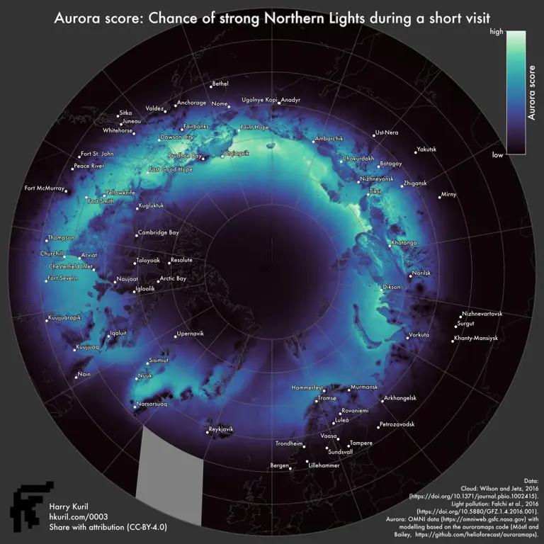Using maps to pinpoint an aurora
